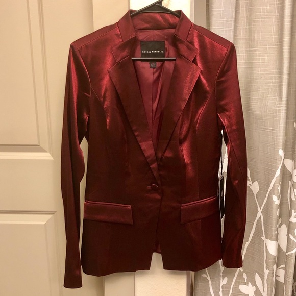 Rock & Republic | Jackets & Coats | Nwt Rockrepublic Metallic Red ...